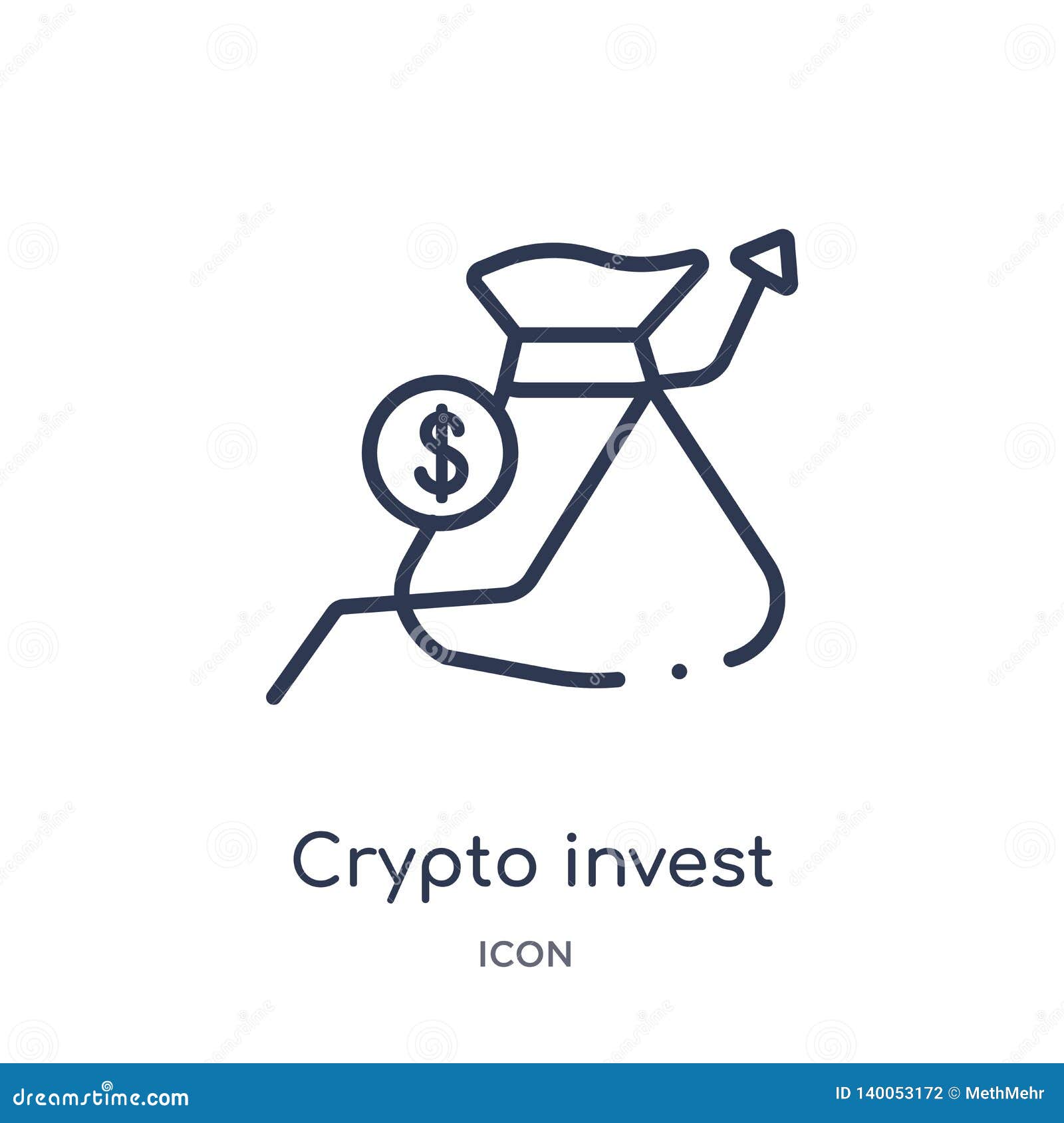 Crypto Invest Vector Icon On White Background. Flat Vector Crypto ... Crypto Invest Vector Icon On White Background. Flat Vector Crypto ...