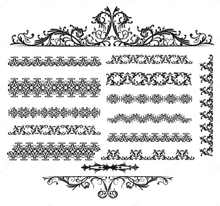 Linear Curly Ornament. Rich Elegant Decorative Pattern Line Outline ...