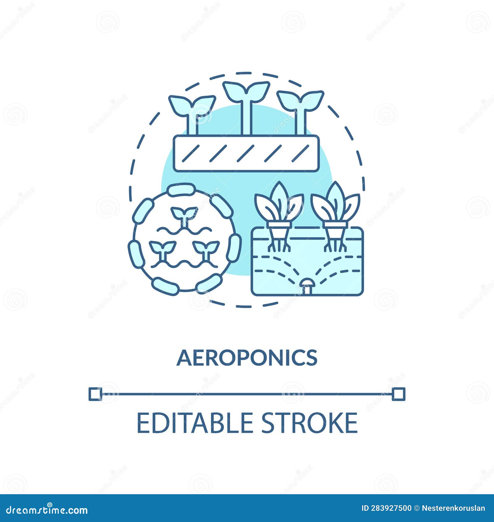 Linear Customizable Aeroponics Icon Concept Stock Vector - Illustration ... Linear Customizable Aeroponics Icon Concept Stock Vector - Illustration ...