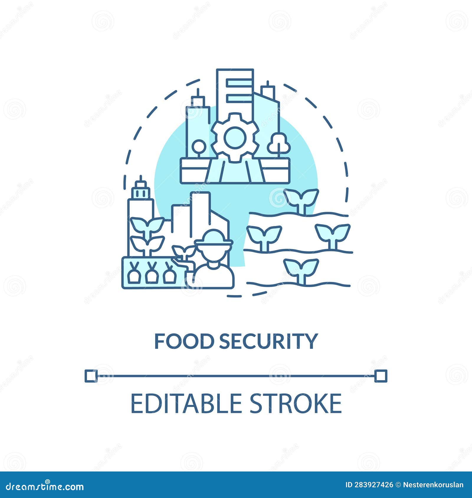 Linear Customizable Food Security Icon Concept Stock Vector ...
