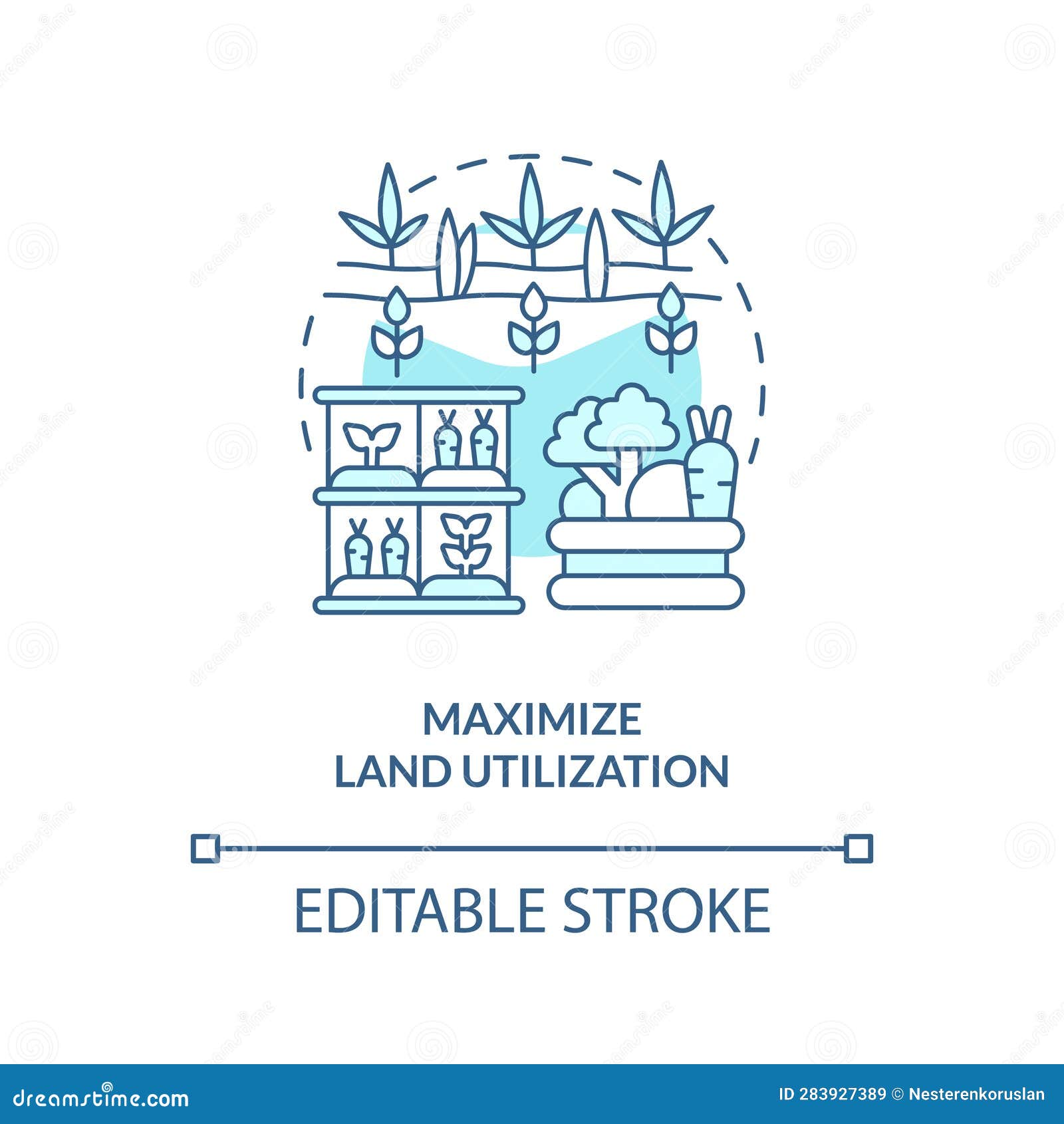 Linear Customizable Maximize Land Utilization Icon Concept Stock Vector ...