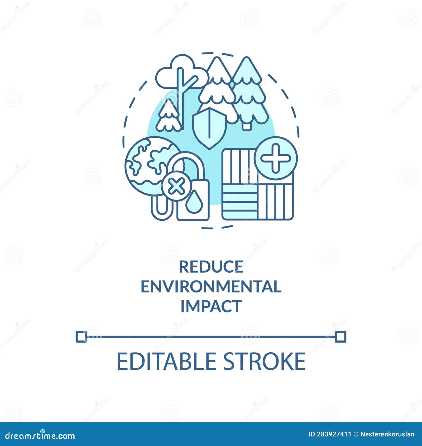 Linear Customizable Reduce Environmental Impact Icon Concept Stock ...