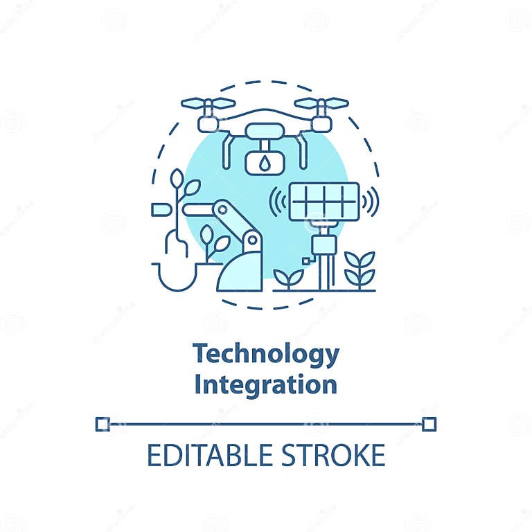 Linear Customizable Technology Integration Icon Concept Stock Vector ...