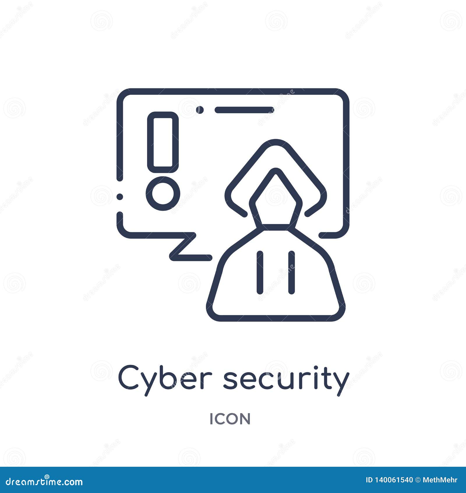 Linear Cyber Security Icon From Internet Security And Networking