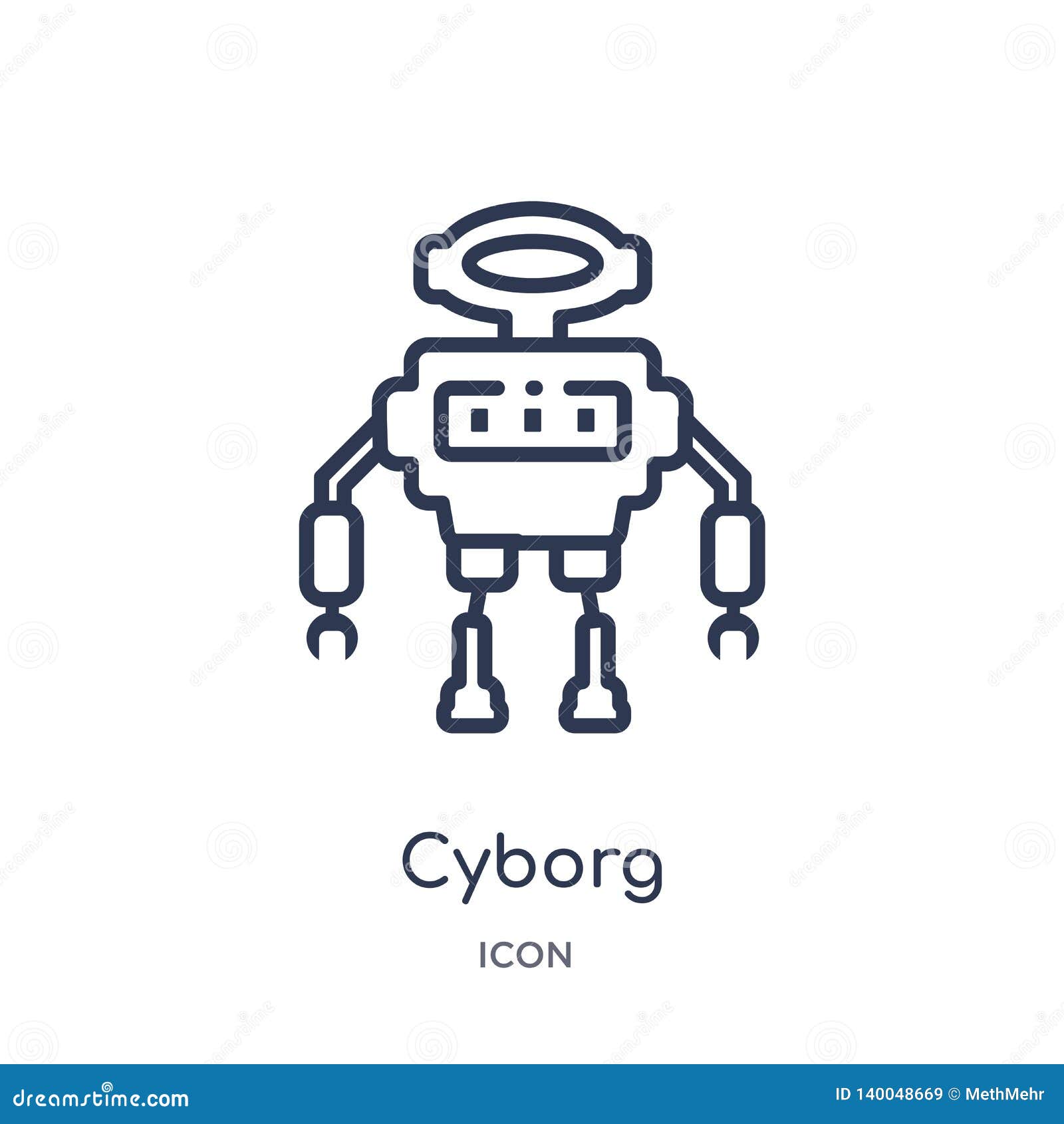 Linear Cyborg Icon from Artificial Intellegence and Future Technology ...