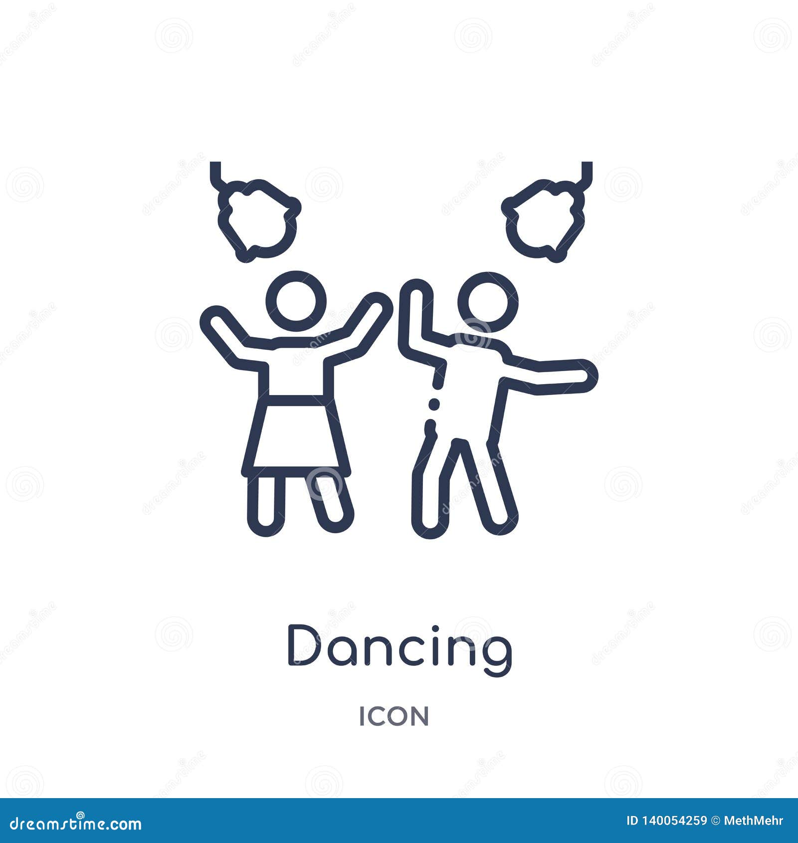 Linear Dancing Icon from Discotheque Outline Collection. Thin Line ...