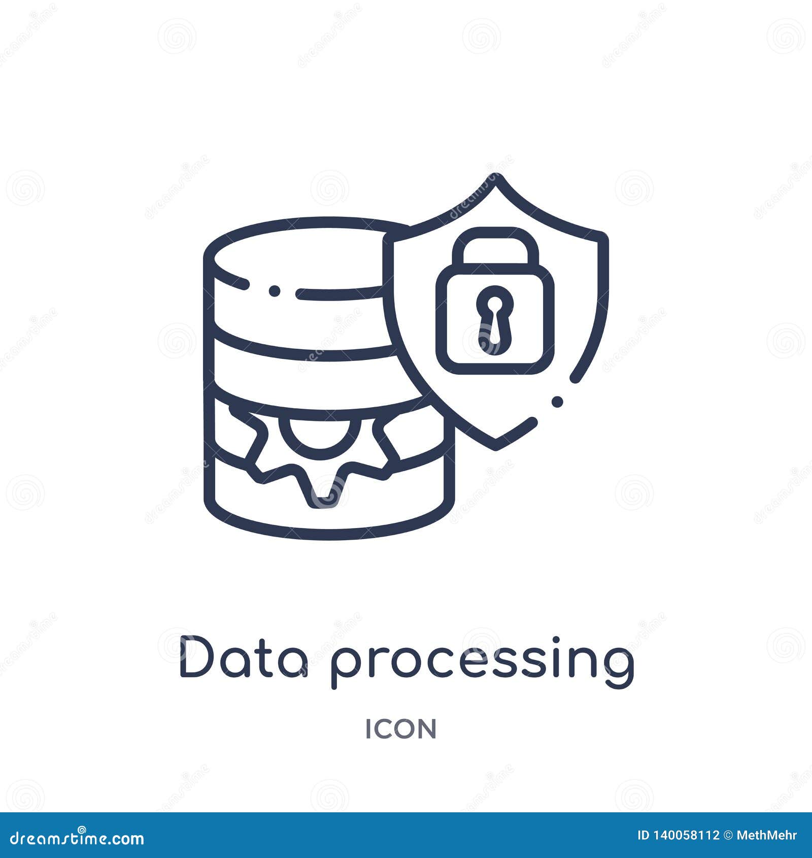 Linear Data Processing Icon From Gdpr Outline Collection Thin Line Data Processing Icon