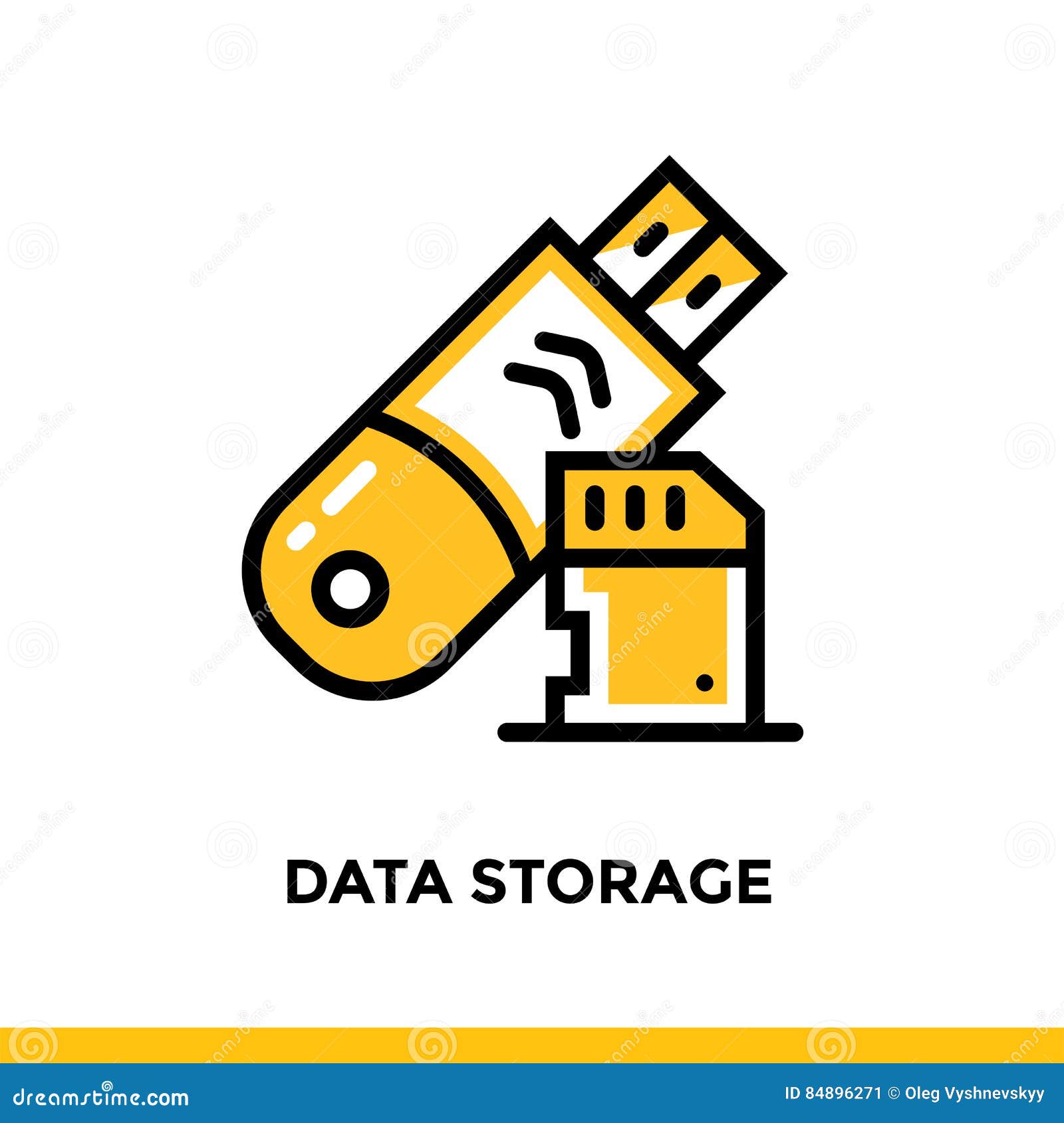Linear Data Storage Icon for Startup Business. Pictogram in Outline ...