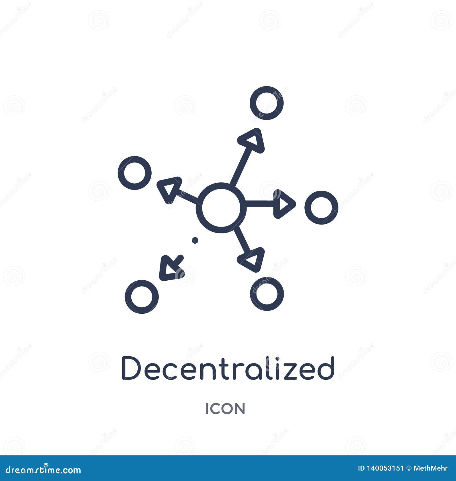 Linear Decentralized Icon From Cryptocurrency Economy And Finance