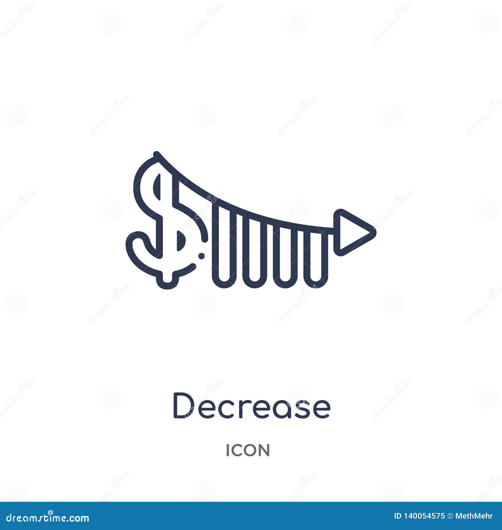 Linear Decrease Icon From Ecommerce And Payment Outline Collection. Thin Line Decrease Vector ...