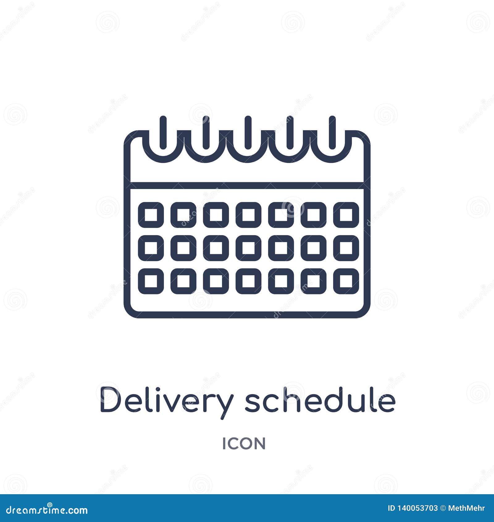 Linear Delivery Schedule Icon from Delivery and Logistic Outline ...