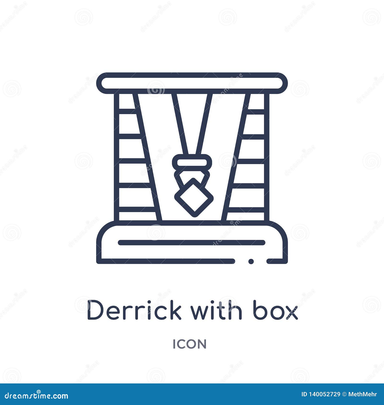 Linear Derrick with Box Icon from Construction Outline Collection. Thin ...