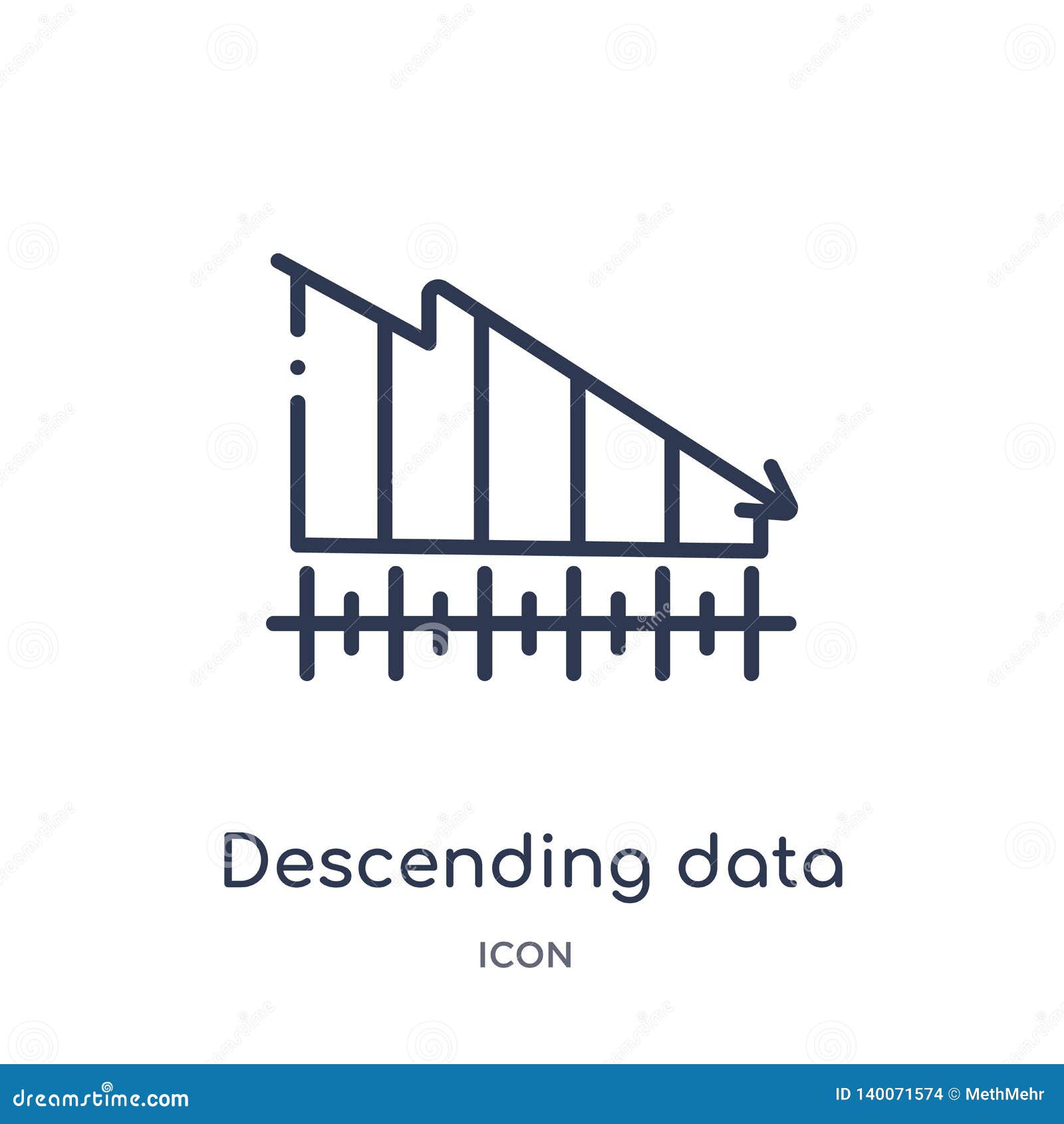 Linear Descending Data Analytics Line Graphic Icon from Business ...
