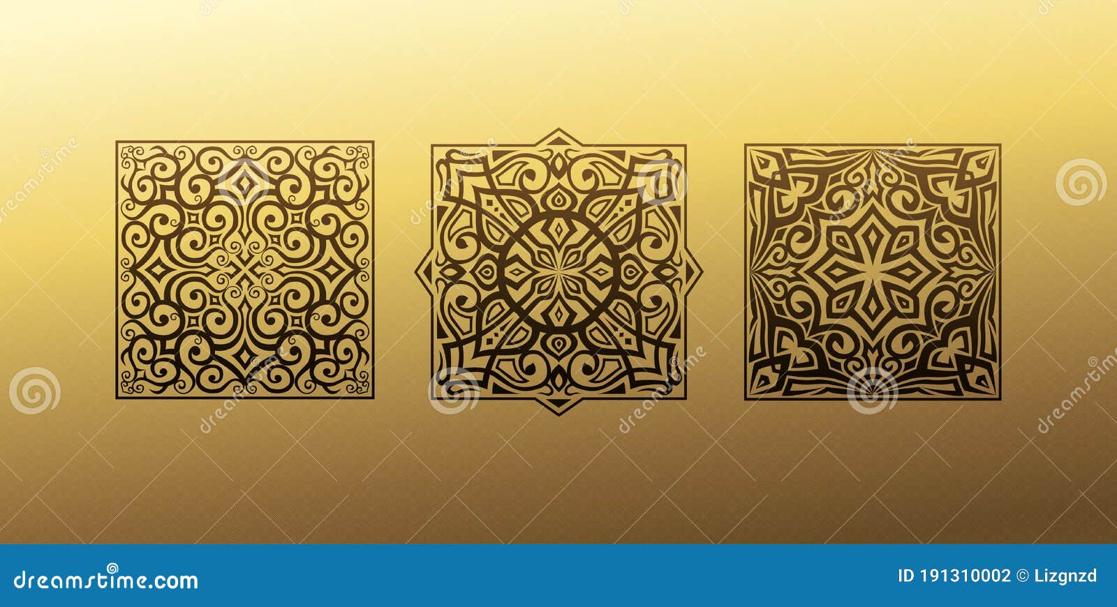 Linear Design Elements. Vector Design Gold Ornament for Your Design ...