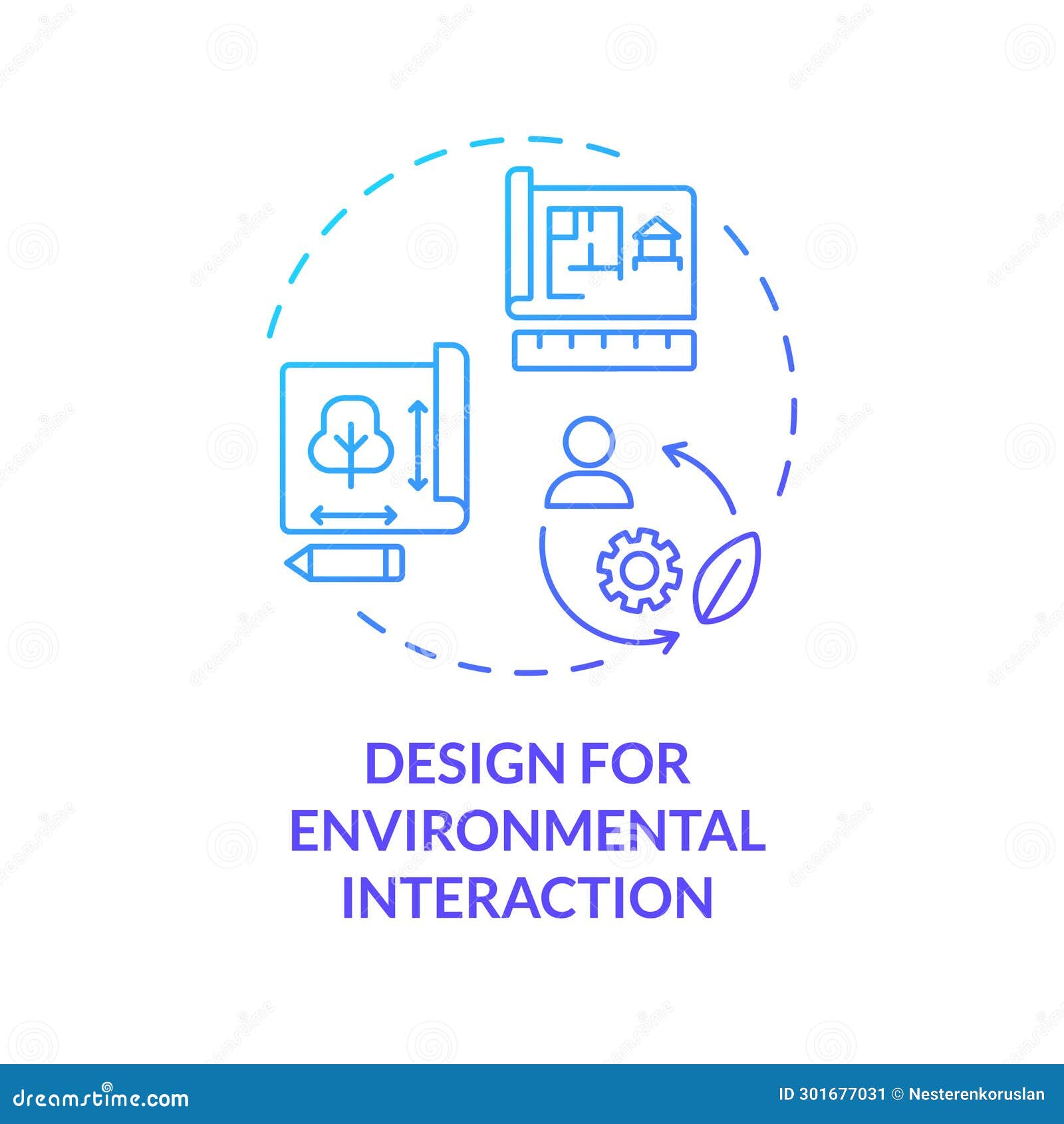 Linear Design for Environmental Interaction Icon Concept Stock Vector ...