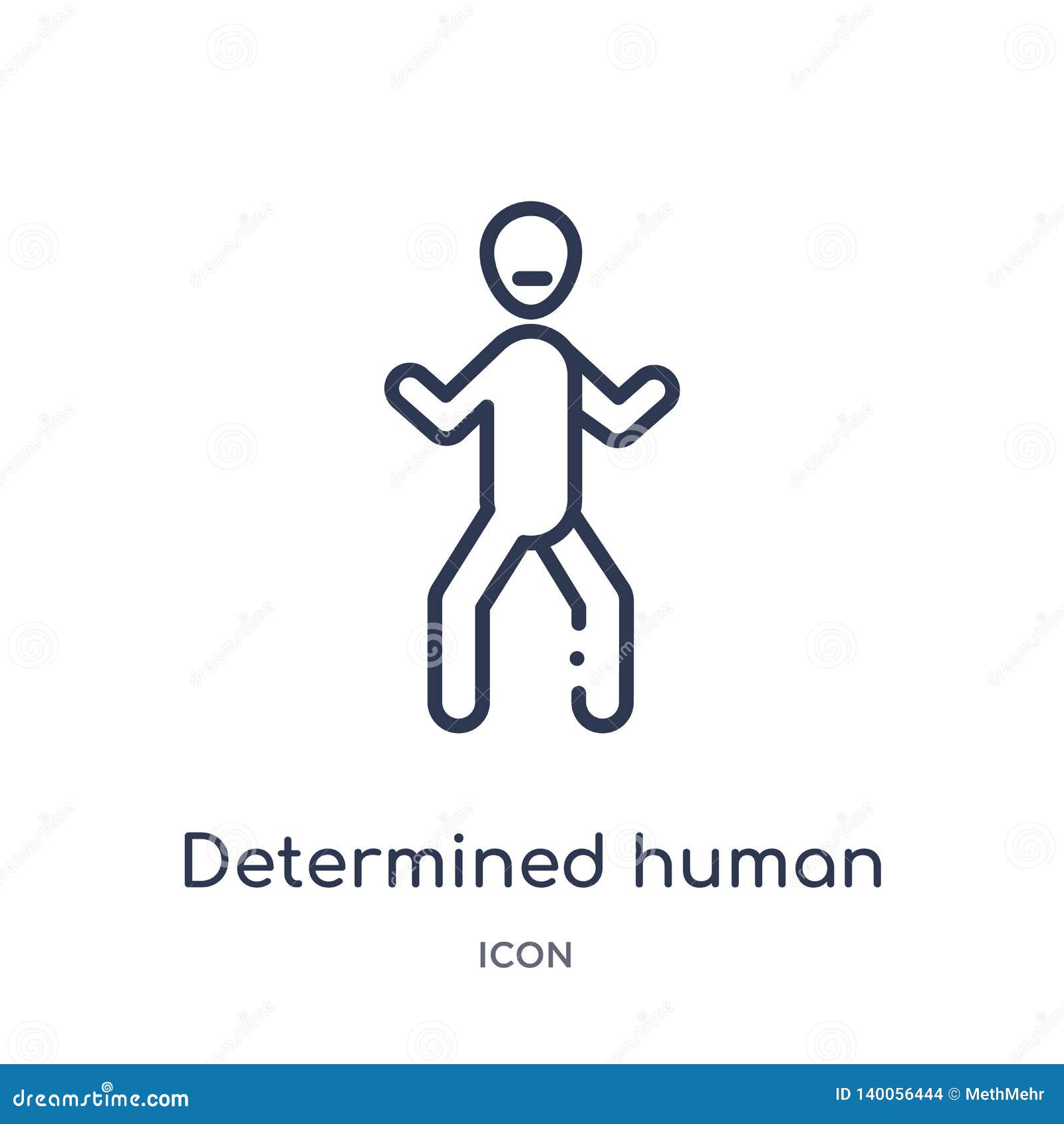 Determined Human Vector Icon On White Background. Flat Vector ...