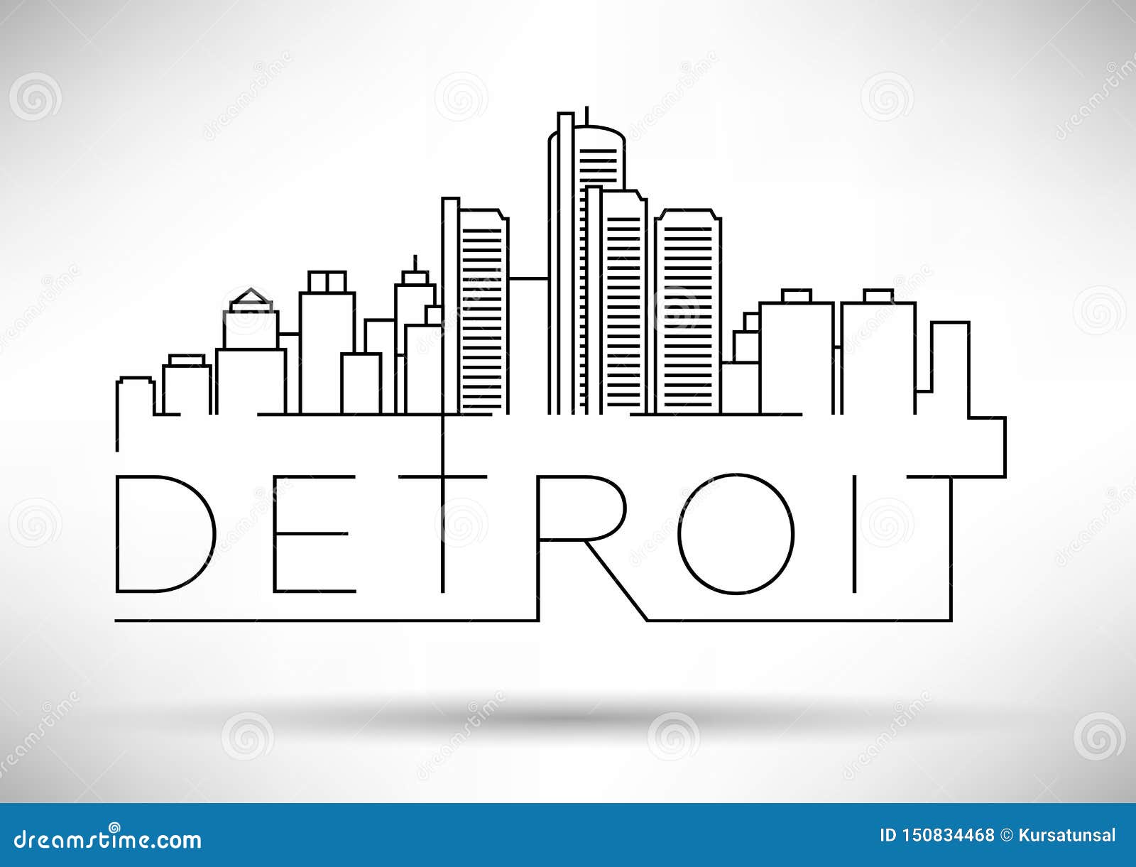 Detroit Map Silhouette Administrative Division, Vector Map Isolated On ...