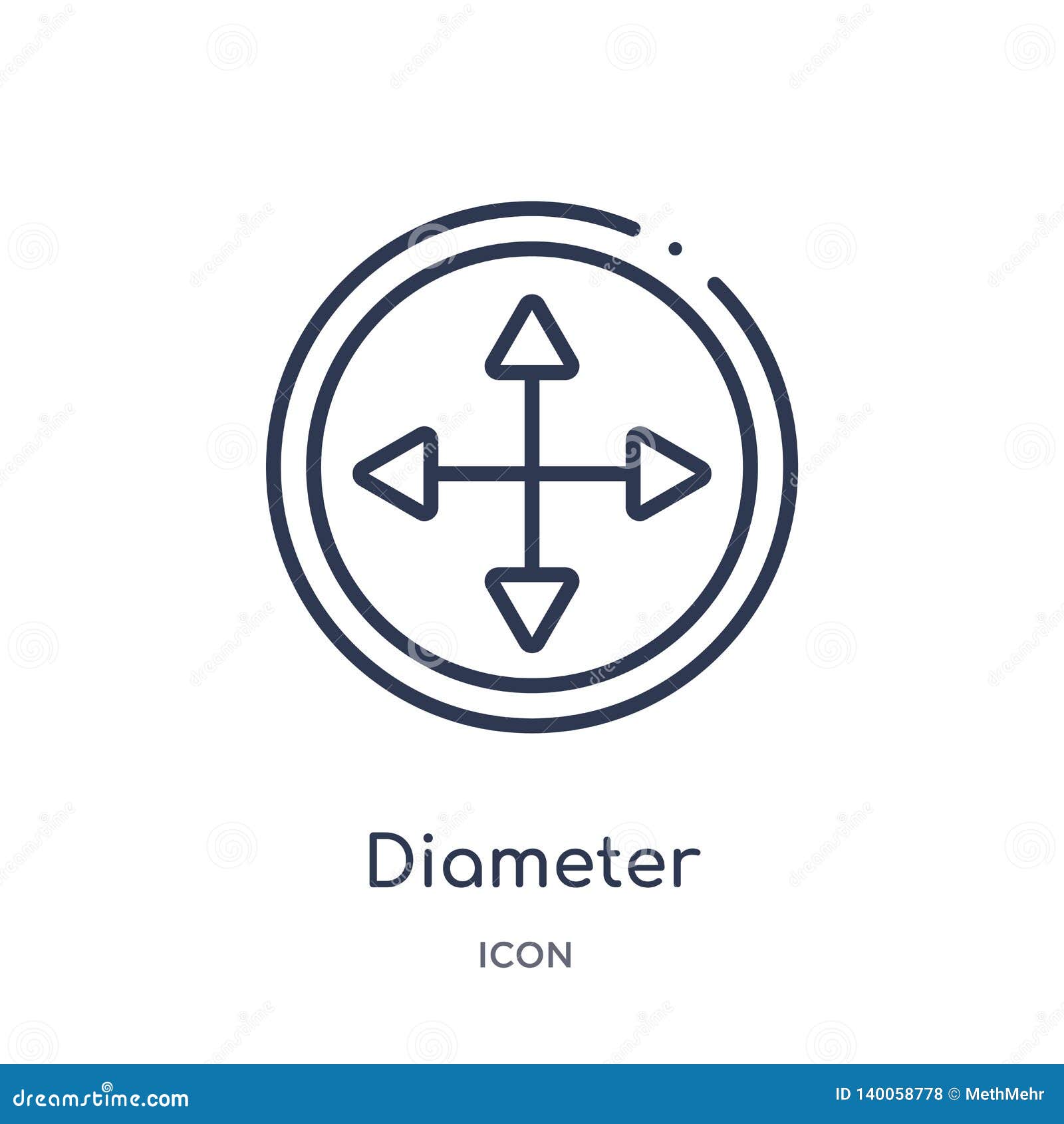 Diameter Icon Set Simple Design. Vector Illustration | CartoonDealer ...