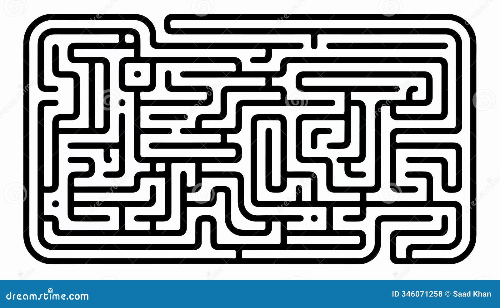 Linear Difficult Maze Game Vector Illustration | CartoonDealer.com ...
