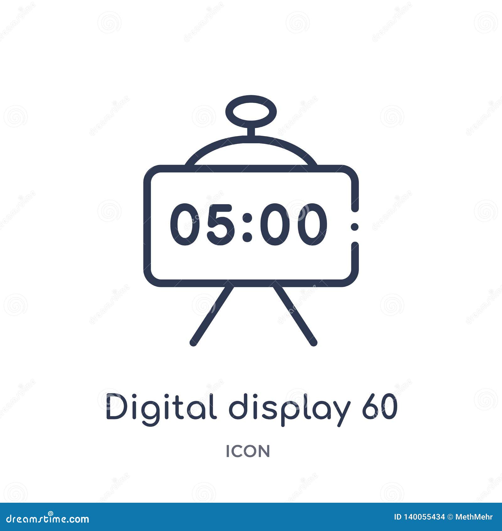 Linear Digital Display 60 Icon from Education Outline Collection. Thin ...