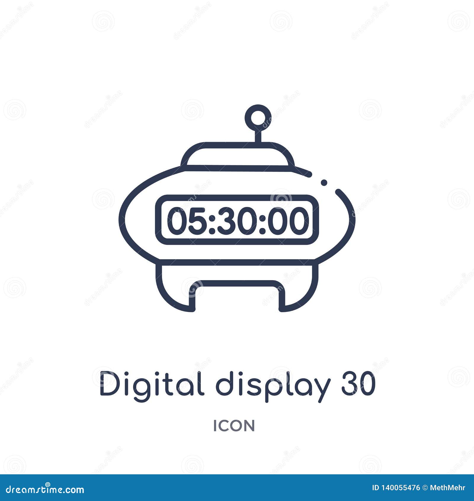 Linear Digital Display 30 Icon From Education Outline Collection. Thin ...