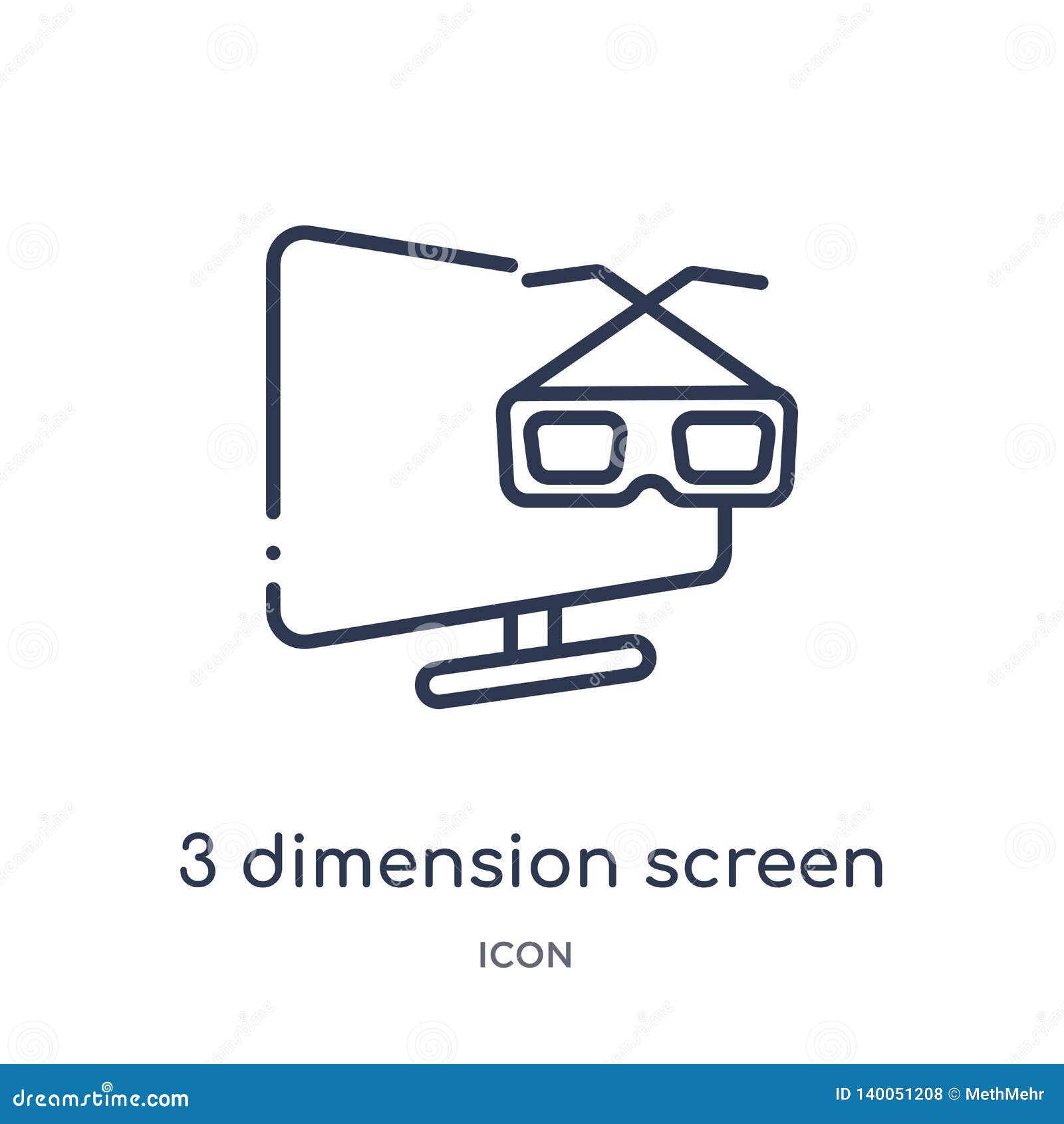 Linear Dimension Icon From Geometry Outline Collection. Thin Line ...