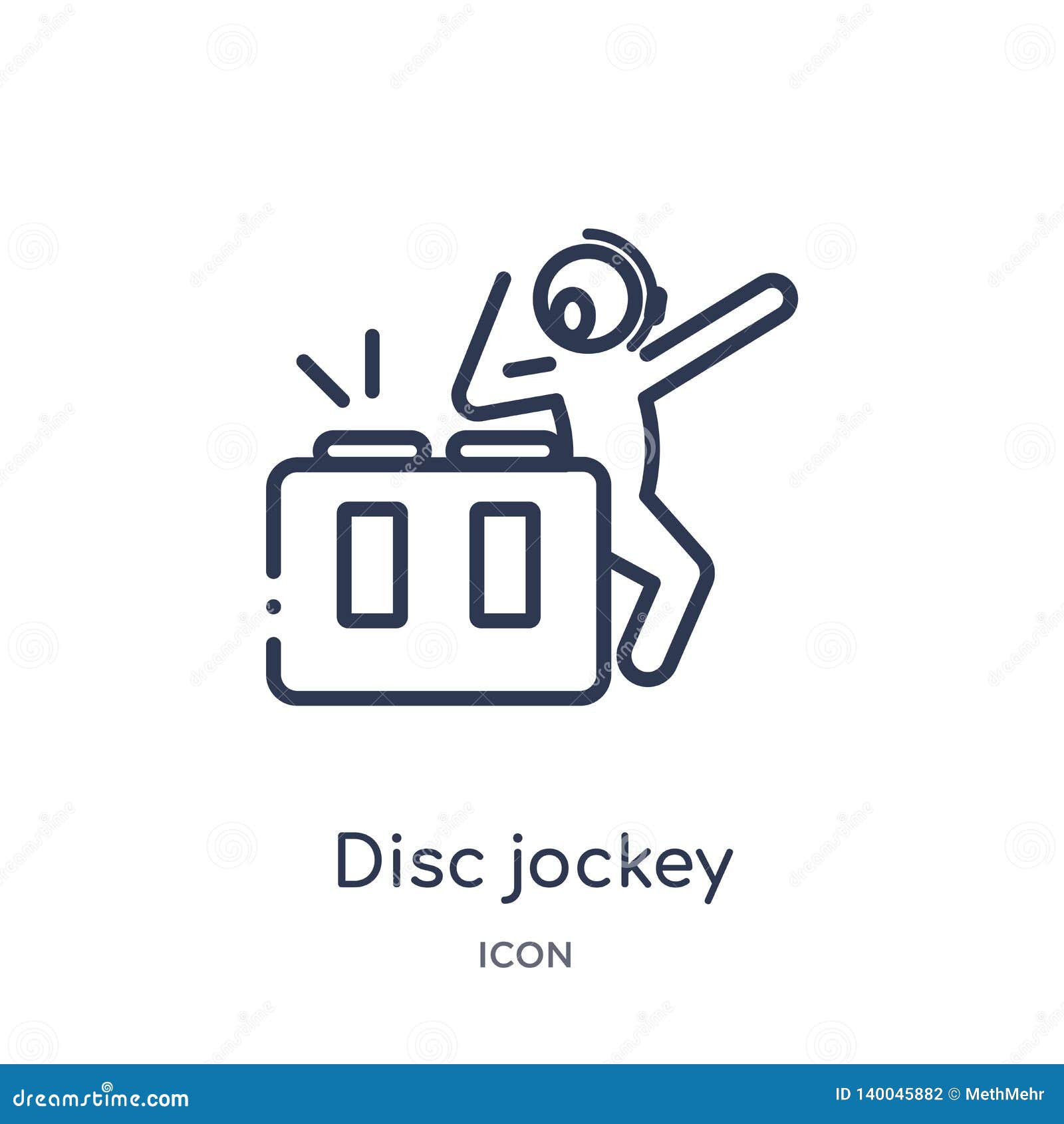 Linear Disc Jockey Icon from Activity and Hobbies Outline Collection ...
