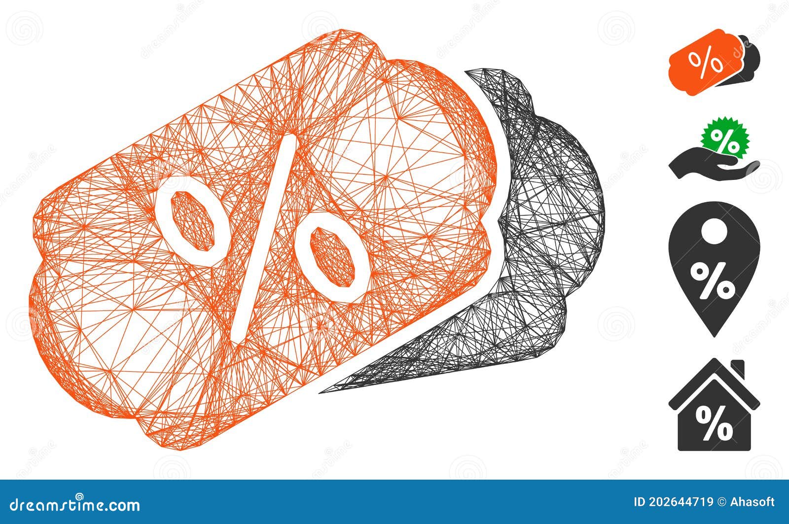 Linear Discount Coupons Vector Mesh Stock Vector - Illustration of ...