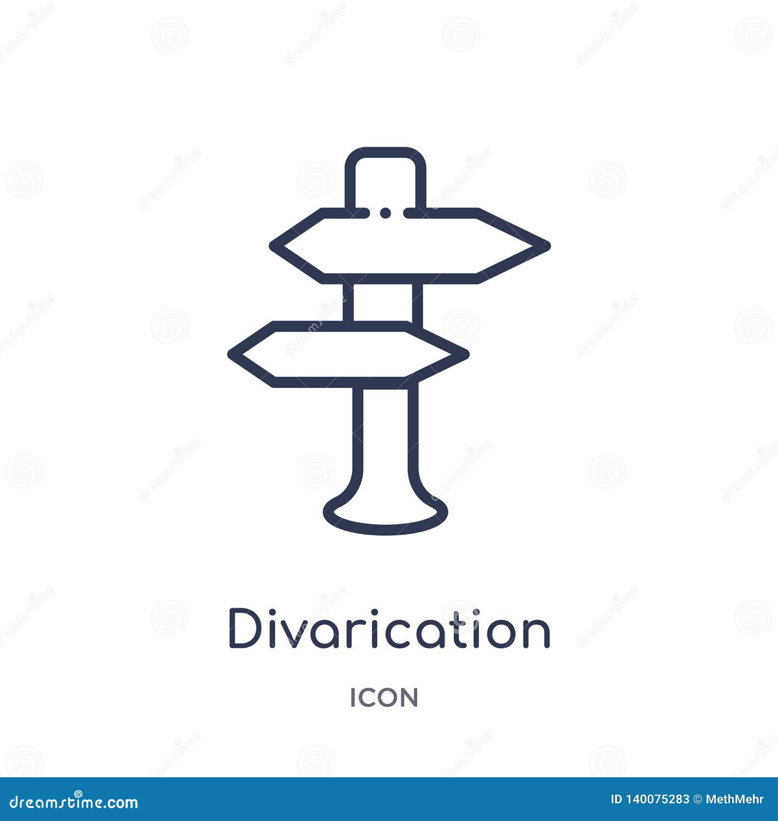 Linear Divarication Icon from Maps and Flags Outline Collection. Thin ...