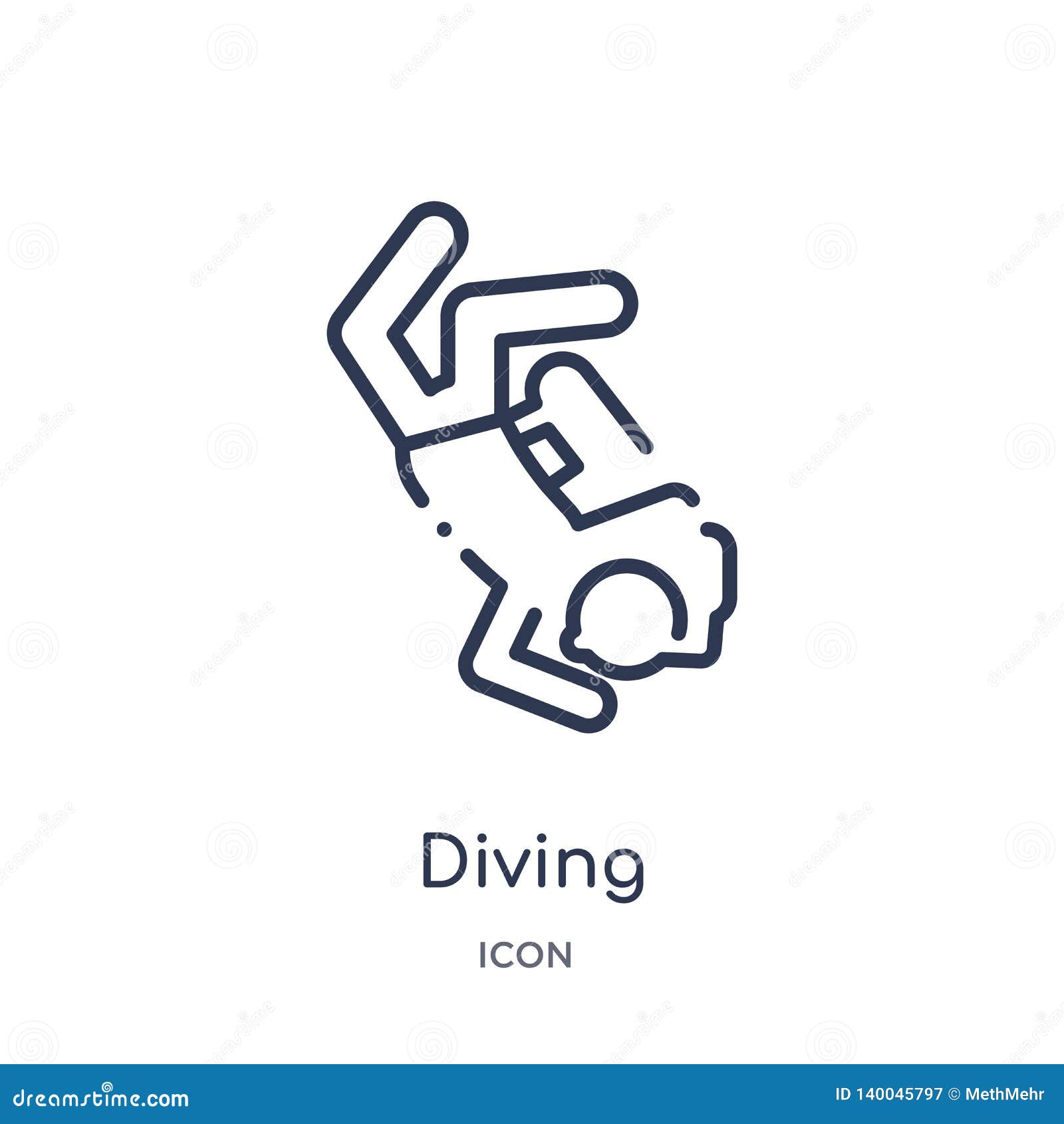 Linear Diving Icon from Activity and Hobbies Outline Collection. Thin ...