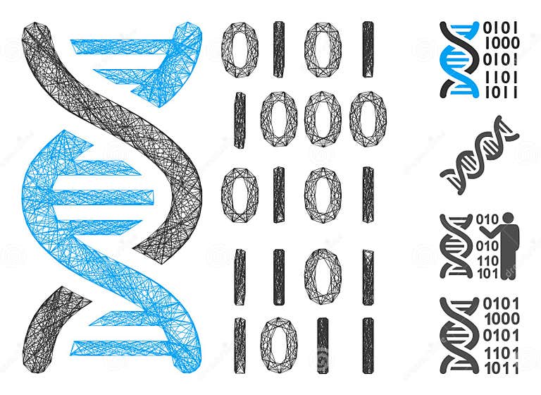 Linear DNA Binary Code Vector Mesh Stock Illustration - Illustration of ...