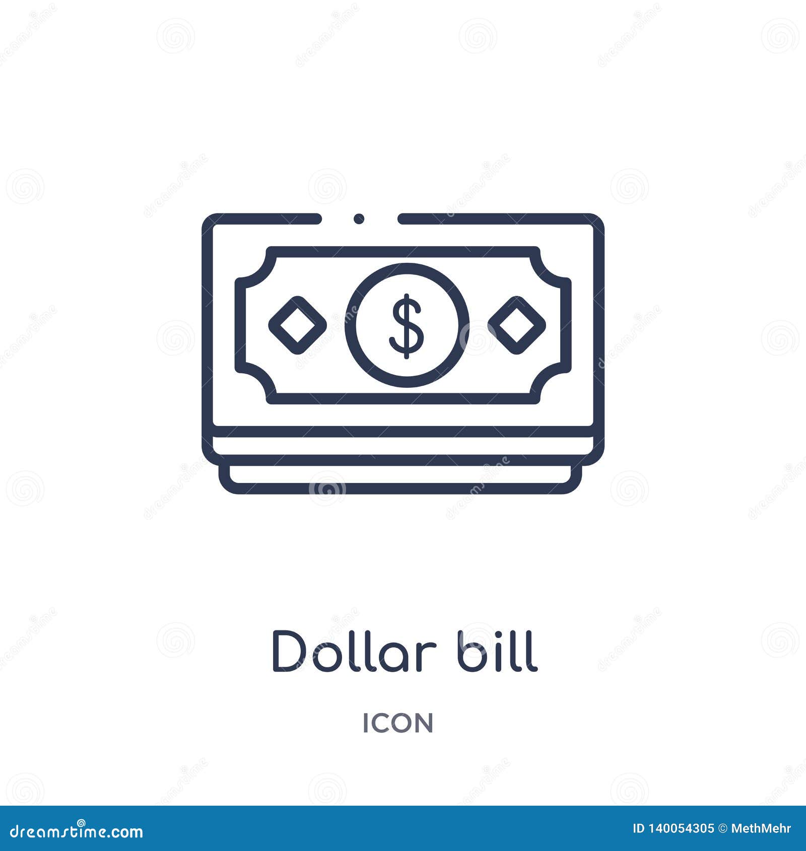 Linear Dollar Bill Icon From Ecommerce And Payment Outline Collection. Thin Line Dollar Bill ...