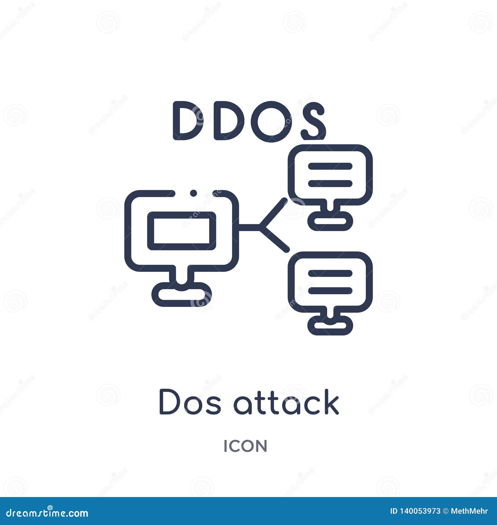 Linear Dos Attack Icon from Cyber Outline Collection. Thin Line Dos ...