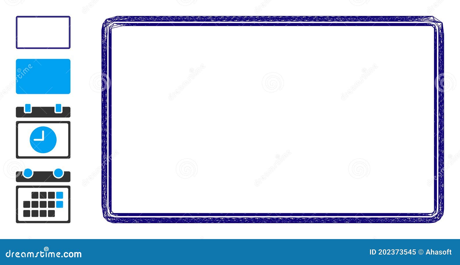 Linear Double Rounded Rectangle Frame Vector Mesh Stock Illustration ...