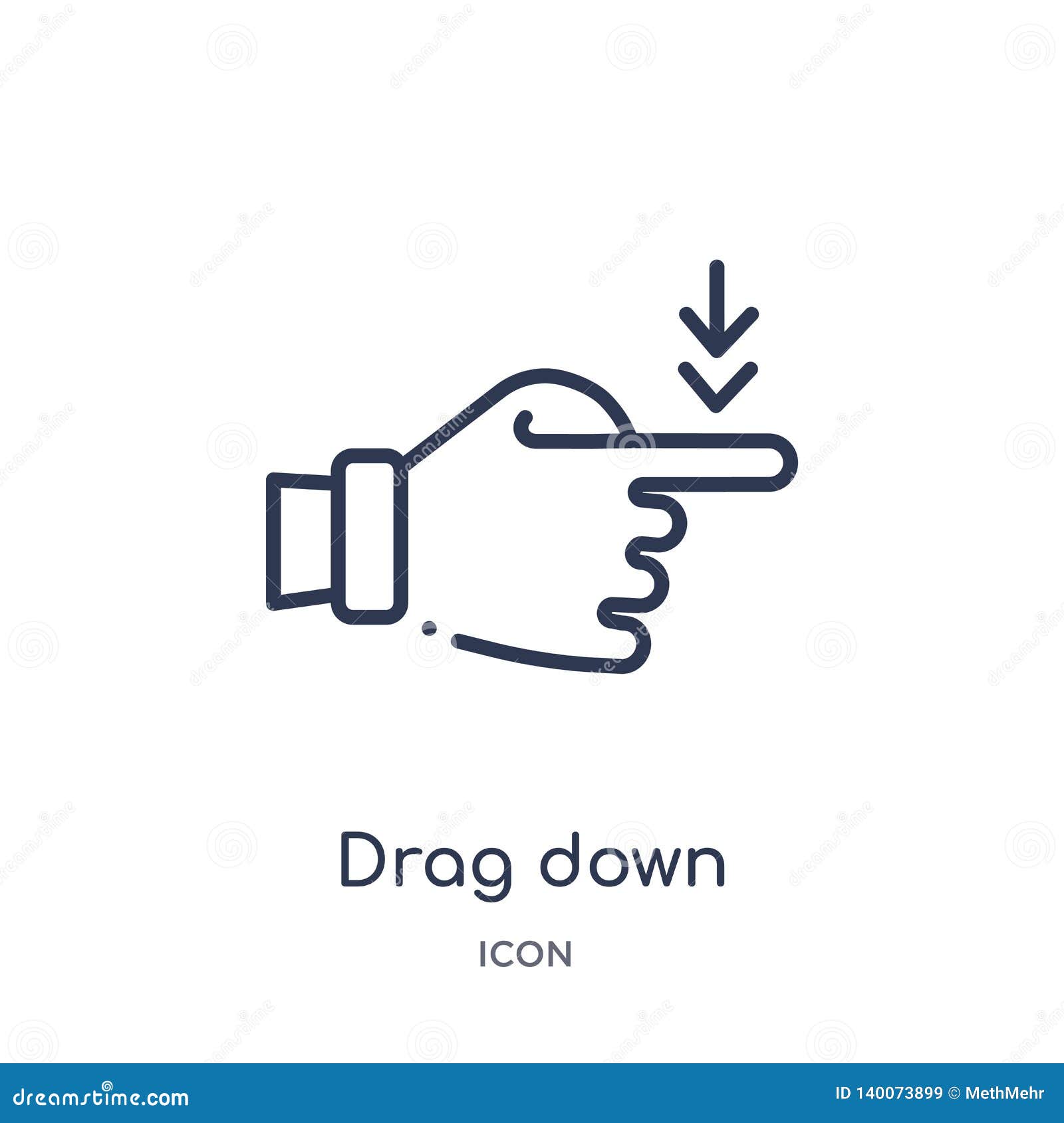 Linear Drag Up Icon From Gestures Outline Collection. Thin Line Drag Up ...