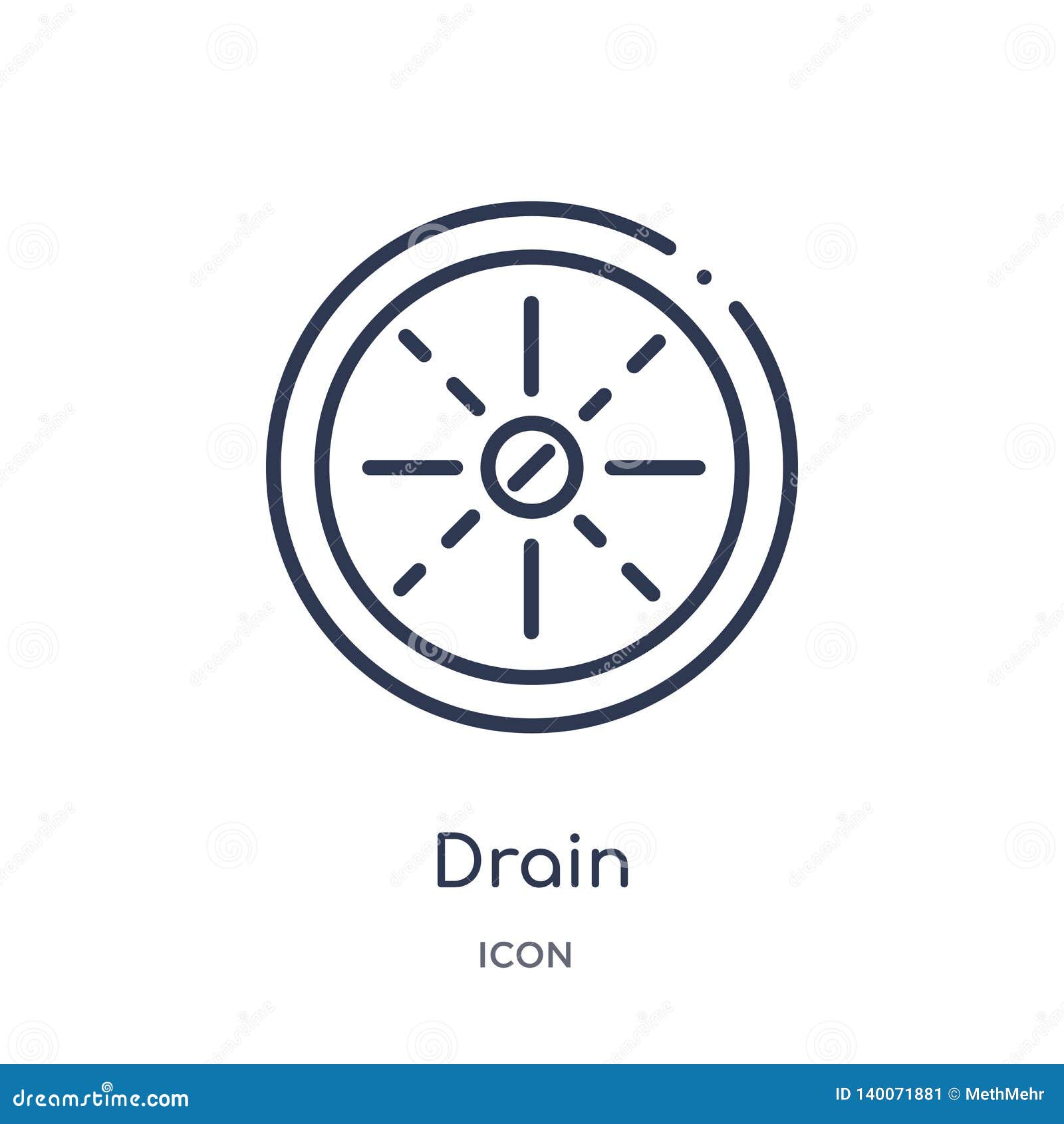 Linear Drain Icon from Construction and Tools Outline Collection. Thin ...