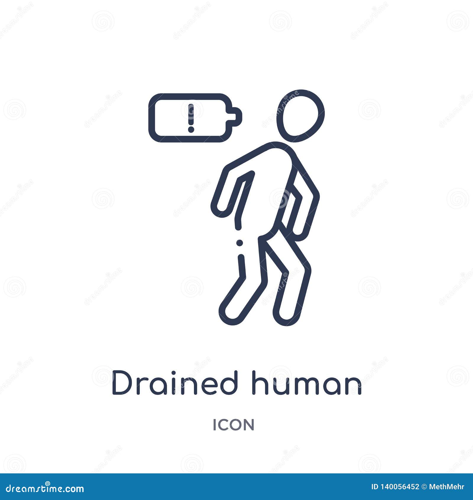 Drained Human Linear Icon. Modern Outline Drained Human Logo Con ...