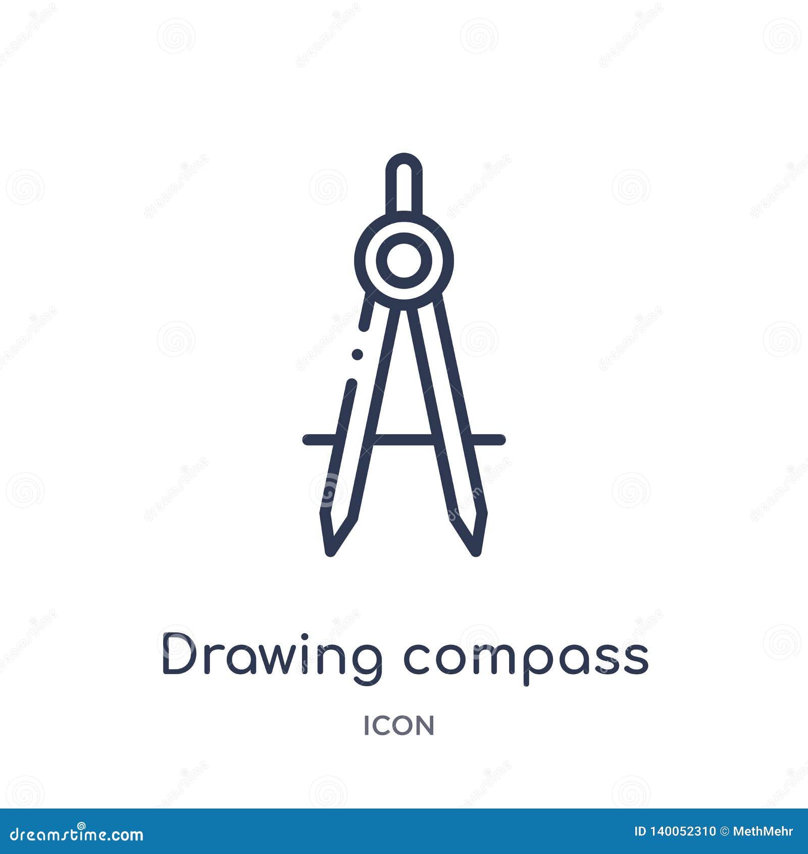 Linear Drawing Compass Icon From Construction Outline Collection Thin Line Drawing Compass