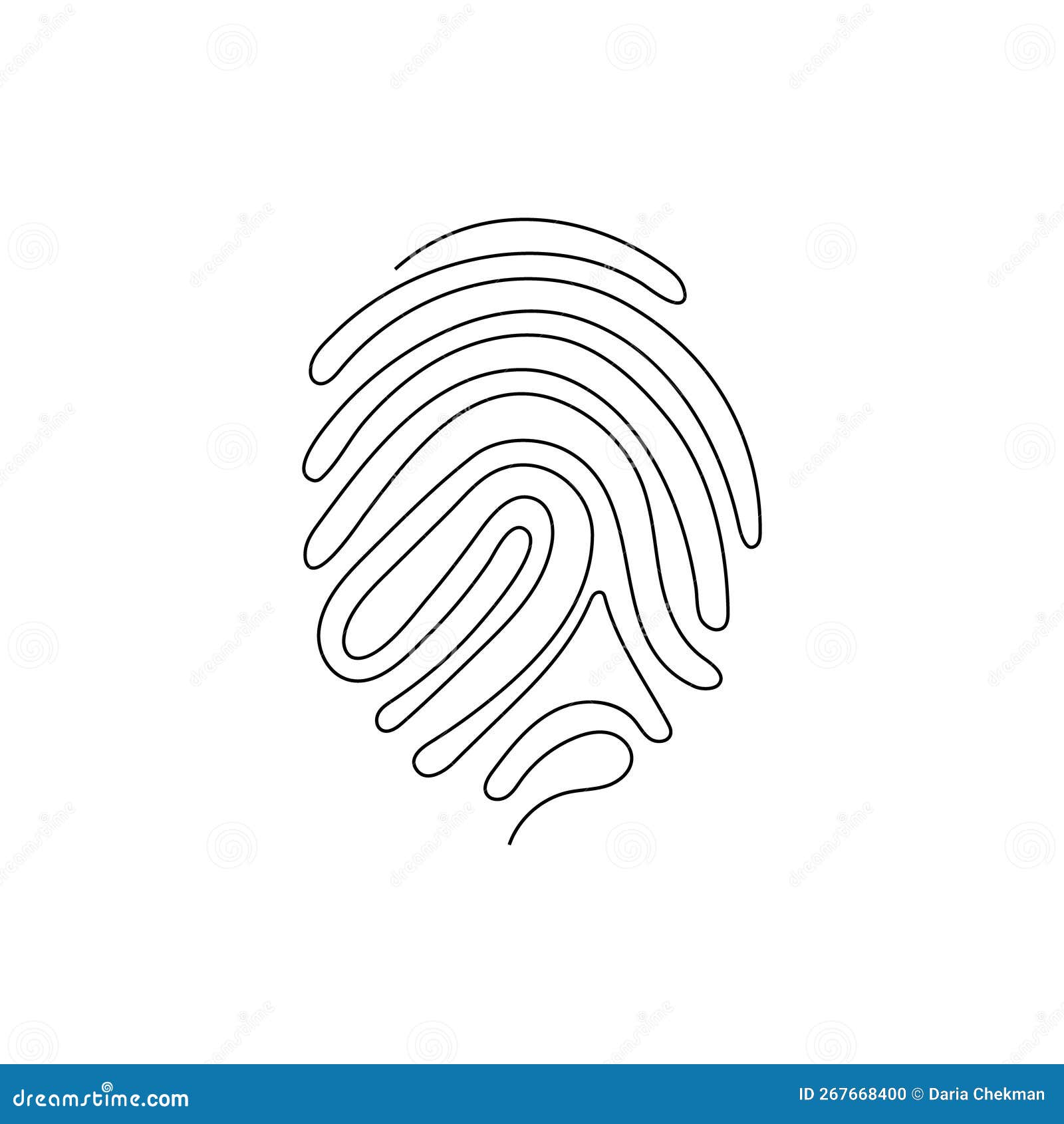 Linear Drawing Of A Fingerprint. Continuous Line Drawing Of Biometric ...