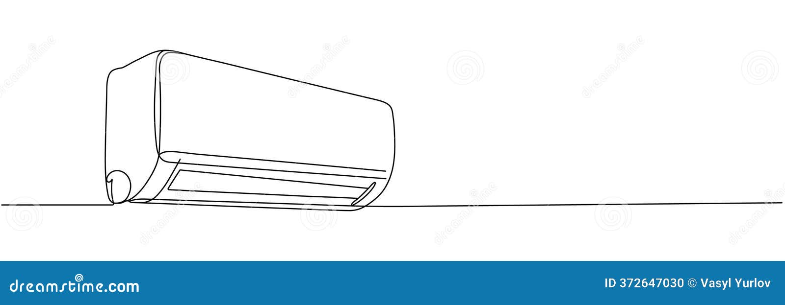 A Drawing Of An Air Conditioner Is Depicted, With Curved Lines Royalty ...