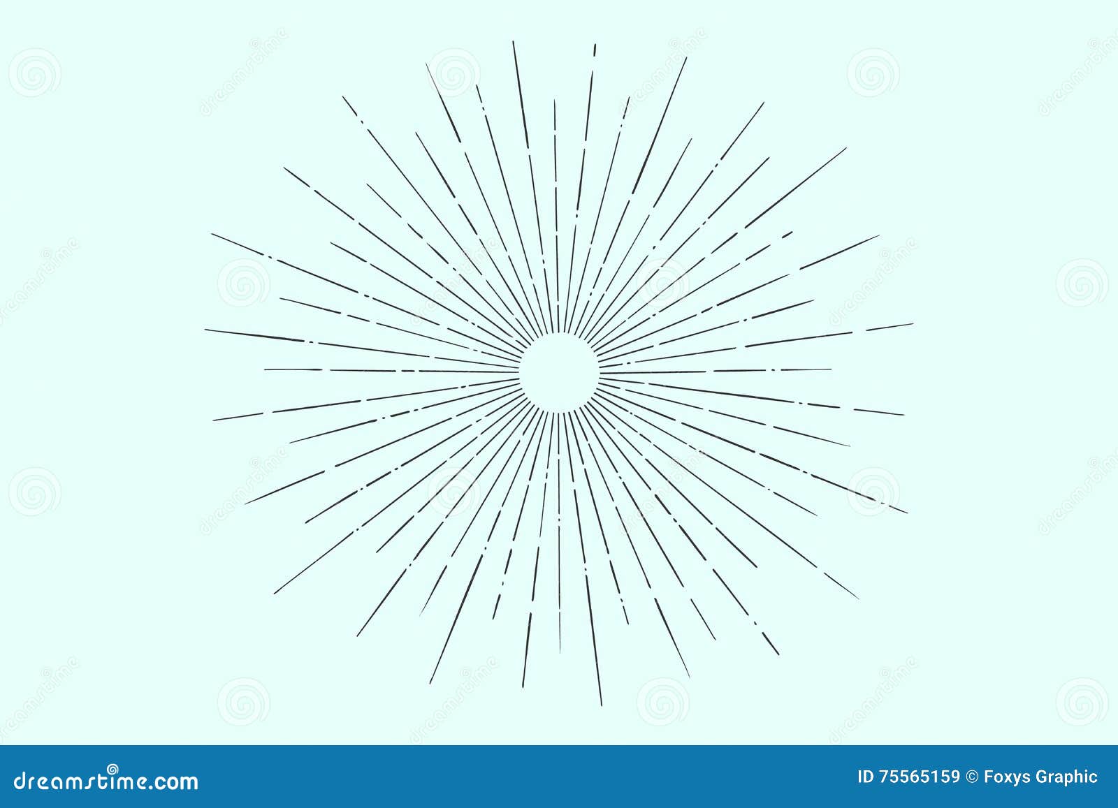 Linear Drawing Of Light Rays, Sunburst Cartoon Vector | CartoonDealer ...