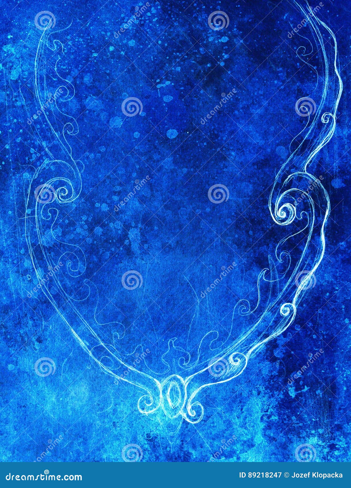 Linear Drawing of Ornamental Frame with Filigrane Pattern on Abstract ...