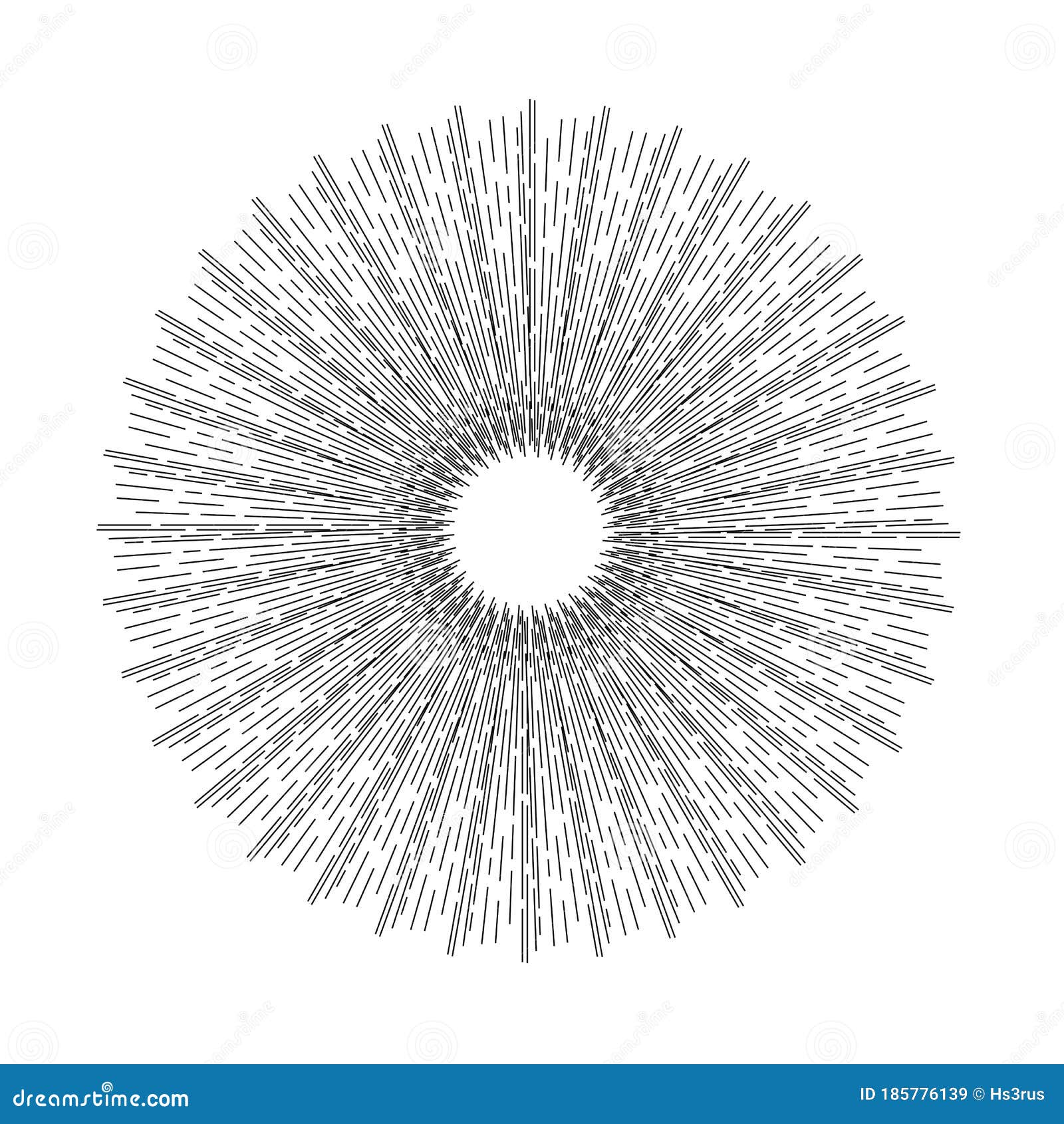 Linear Drawing of Rays of the Sun Stock Vector - Illustration of black ...