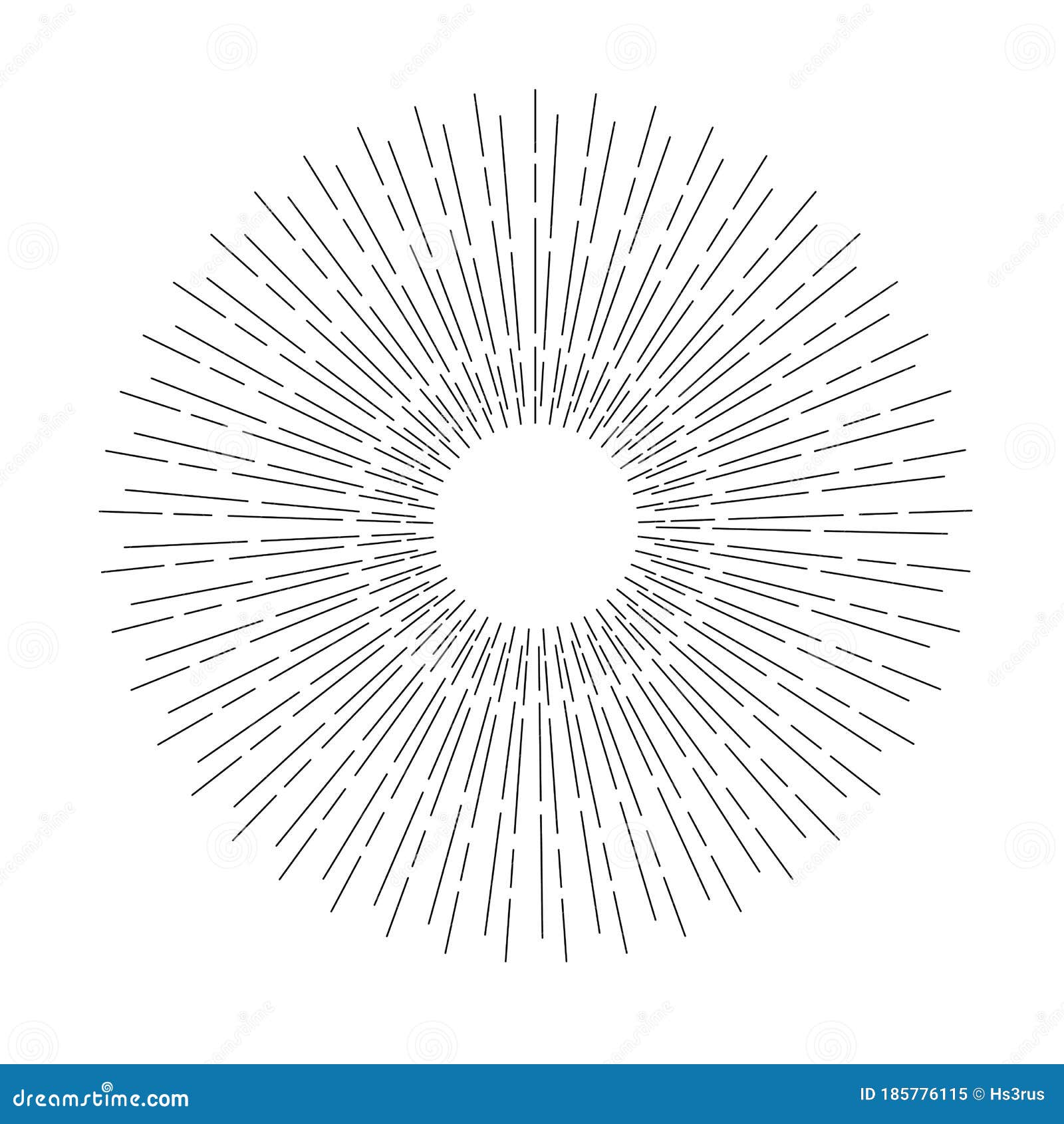 Linear Drawing of Rays of the Sun Stock Vector - Illustration of radial ...