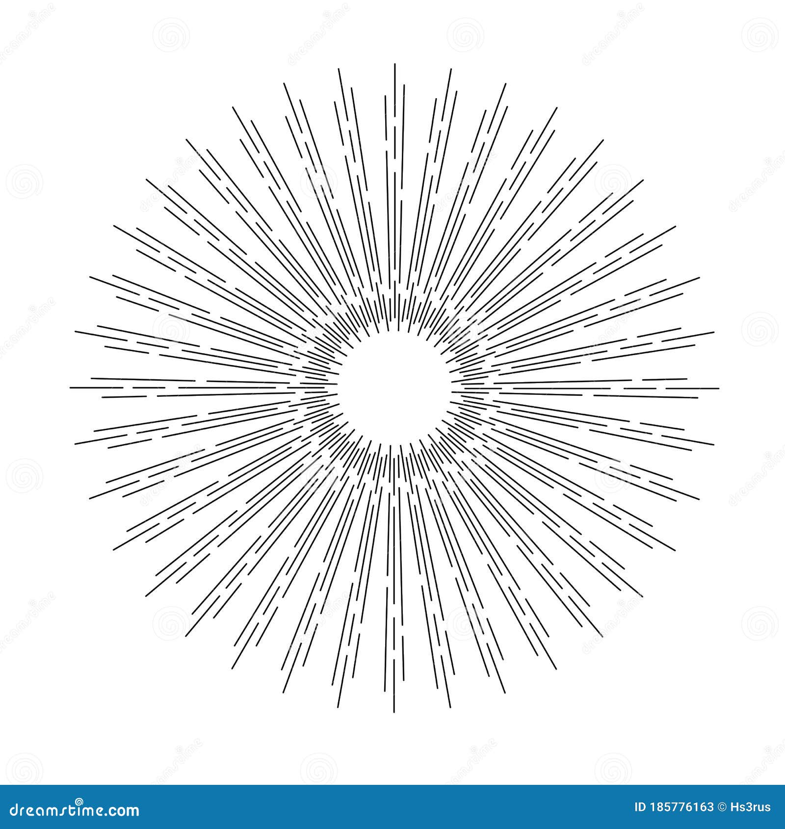 Linear Drawing of Rays of the Sun Stock Vector - Illustration of trendy ...