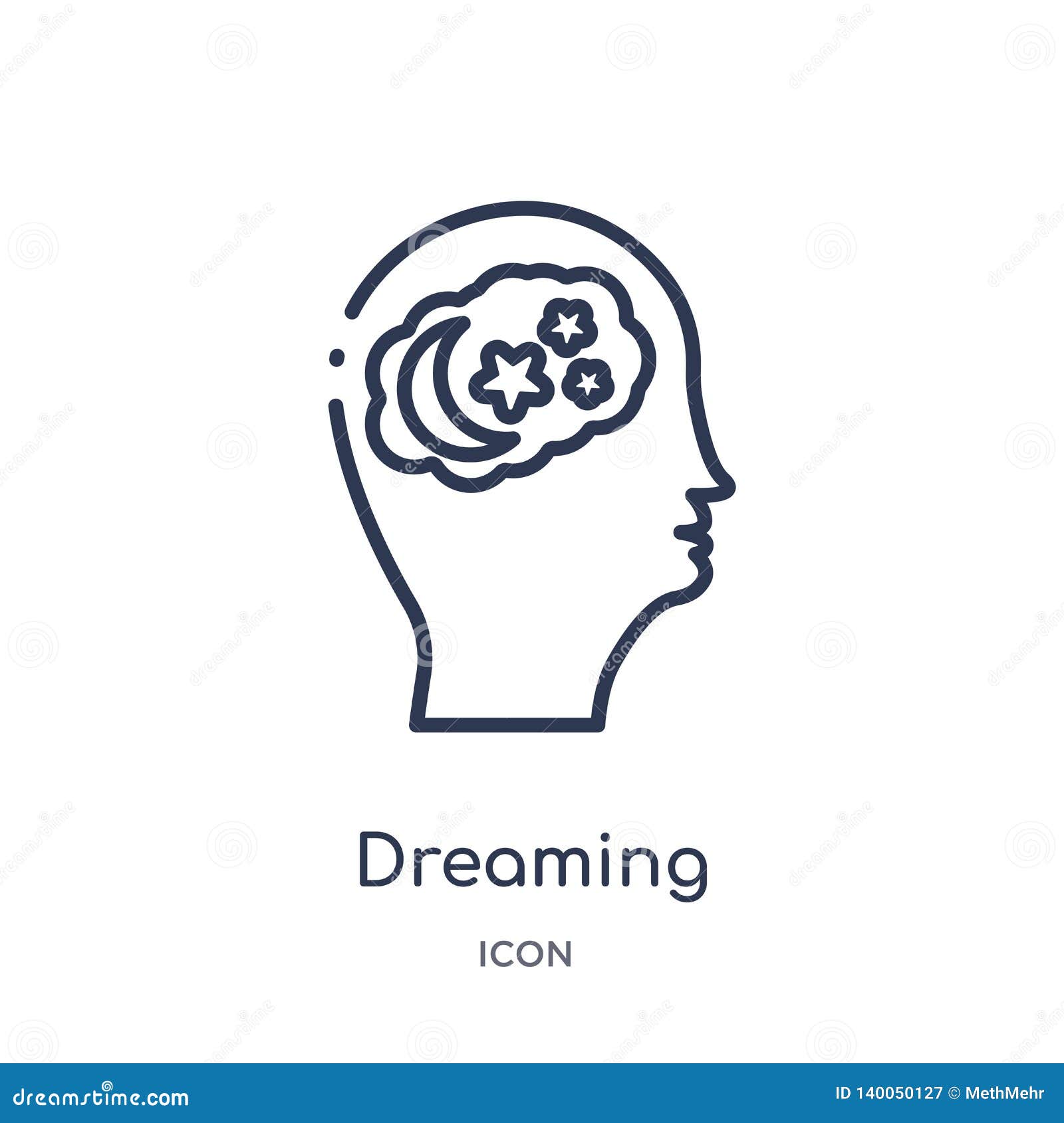 Linear Dreaming Icon from Brain Process Outline Collection. Thin Line ...
