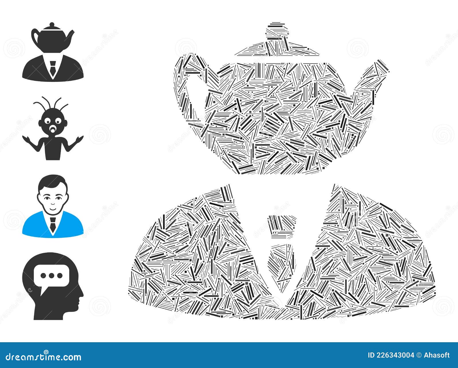 Linear Dummy Person Icon Vector Collage Stock Vector - Illustration of ...