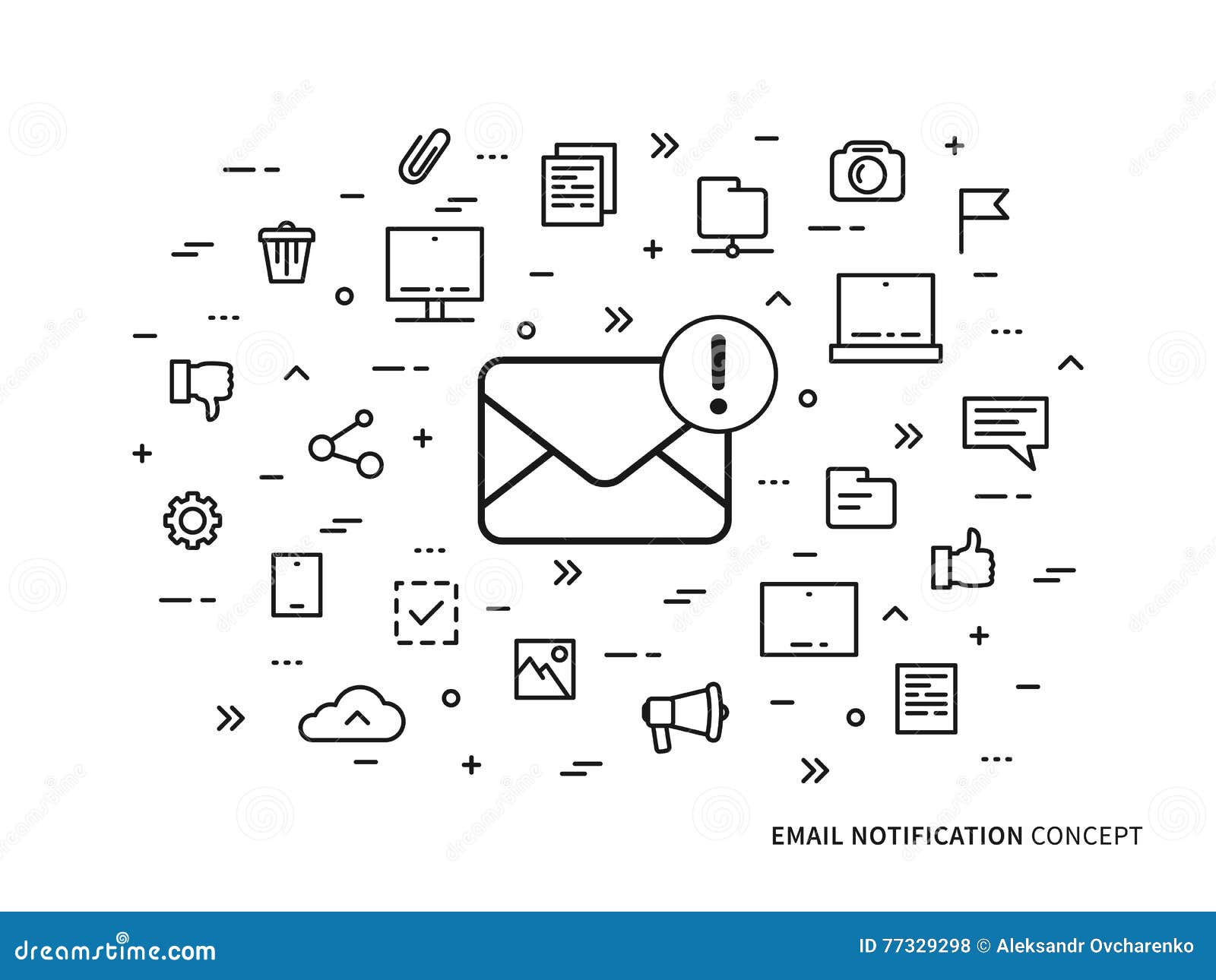 Linear E-mail Notification Note Vector Illustration Stock Vector ...