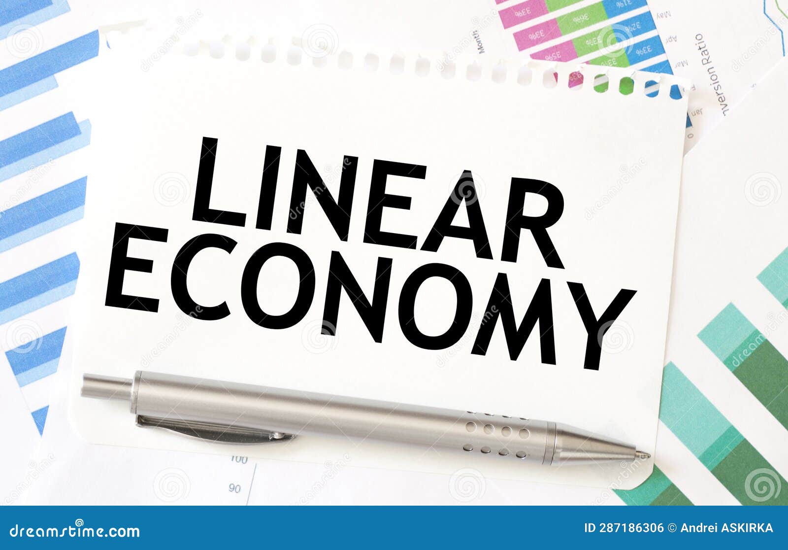LINEAR ECONOMY on Paper Sheet on Charts Stock Photo - Image of word ...