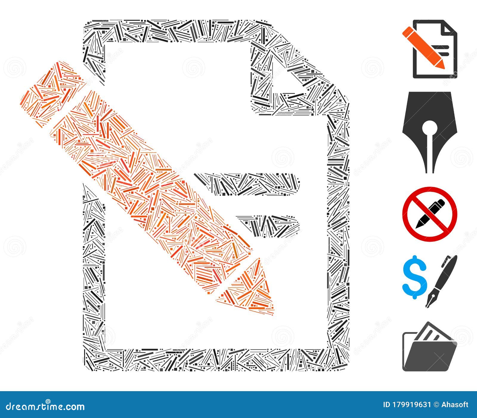 Linear Edit Records Icon Vector Collage Stock Image | CartoonDealer.com ...